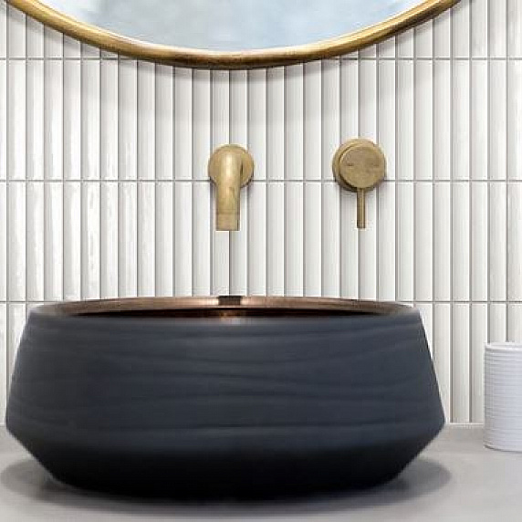 Rossetto Tiles | Concave Kit Kat White