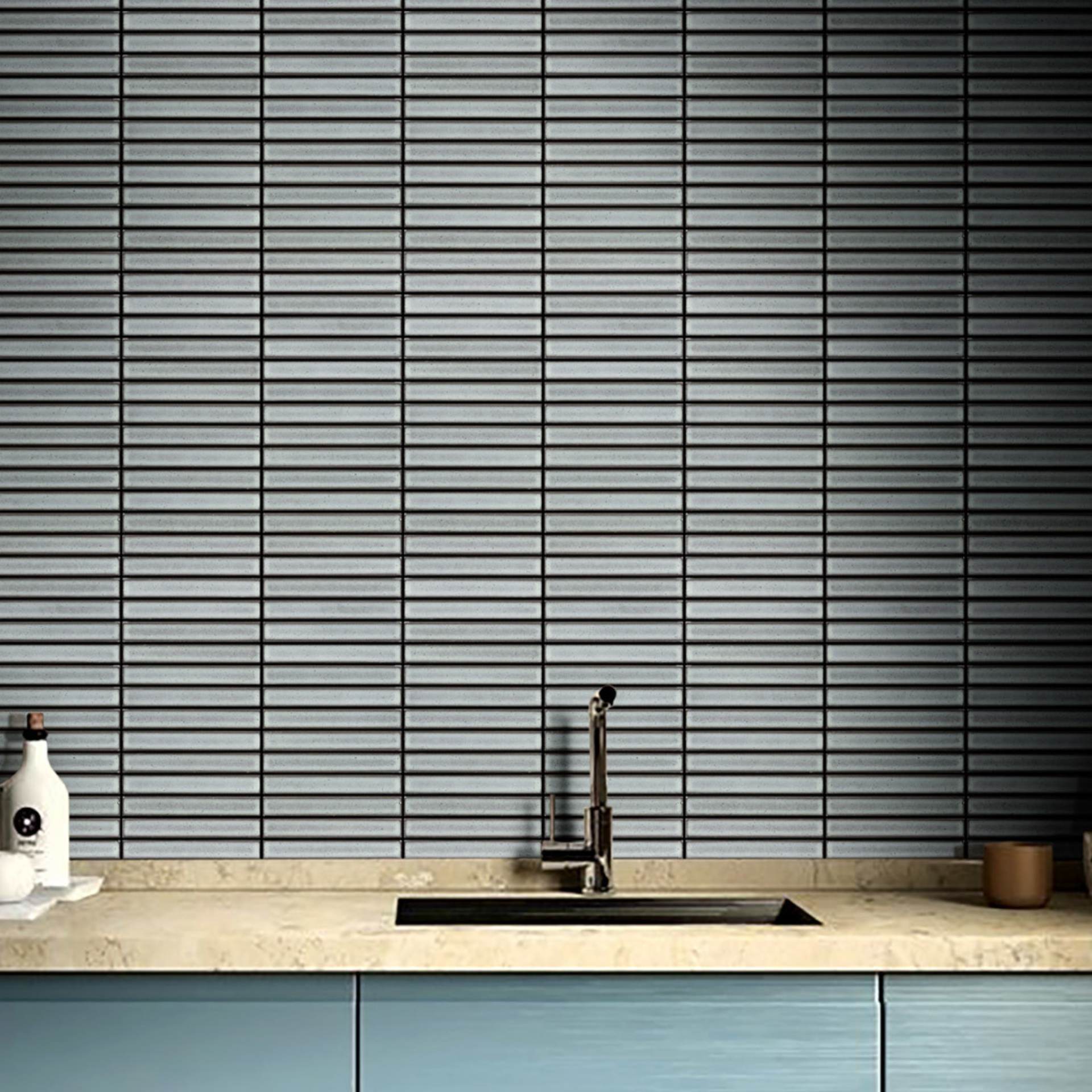 Rossetto Tiles | Finger Mosaic Speckle Light Grey